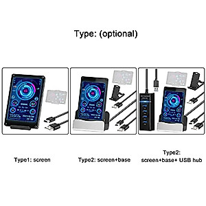 XIXIAN 3.5 Inch IPS LCD Monitor Display Computers Monitor CPU GPU Monitoring Sub-Screen Support Wins Linux System