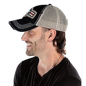 Funky Junque Mens Baseball Cap - Air Force Star Roundel (Black)