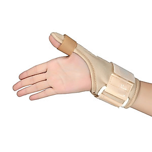 HealthGoodsIn - Thumb Spica Splint | Thumb Stabilizer | Thumb Brace for Tissue Injuries | Support Brace with Thumb Spica Lightweight, Breathable | Fits for Both Hands (Beige)