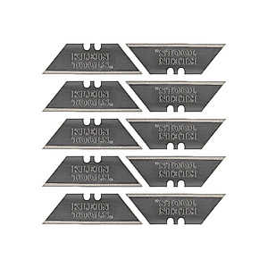 Klein Tools 44124 Utility Knife Blades, Heavy-Duty Steel Replacement Blades with Triple Ground Edges for Long Lasting Sharpness, 10-Pack