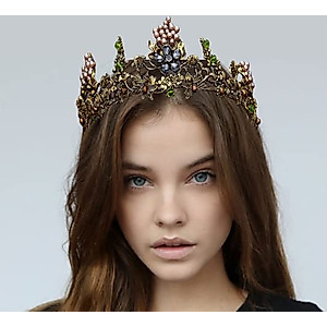 Fairy Crown Tiara - Colourful & Earthy Floral goddess green Woodland Elven Forest Princess Crown