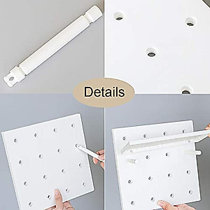 Yangli Pegboard Floating Shelves, Pack 2 DIY Decorative Wall Mounted Plastic Organizer Shelf for Office Kitchen Bedroom (White)