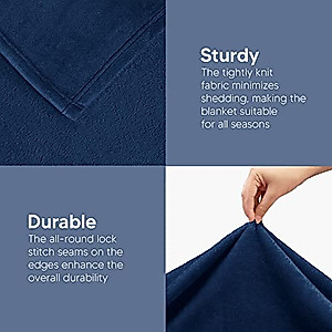 Utopia Bedding Fleece Blanket King Size Navy 300GSM Luxury Bed Blanket Anti-Static Fuzzy Soft Blanket Microfiber (90x102 Inches)