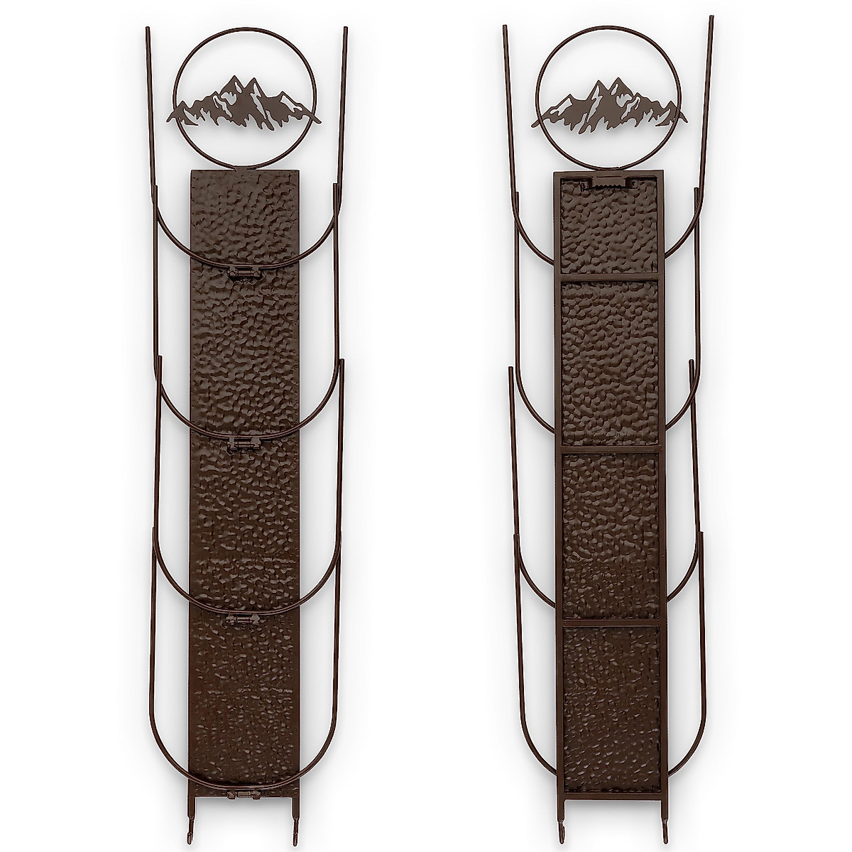 Izzy & Olives Rustic Metal Cowboy Hat Rack for 4 hats | Western Hat Rack for Cowboy Hats | Fold-Up Cowboy Hat Holder and Cowboy Hat Rack for Wall | Cowboy Hat Hanger with Hat Display Wall Mount