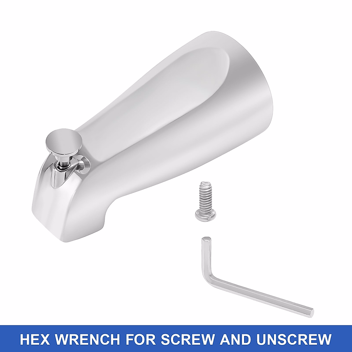 Solimeta Diverter Tub Spout, Bath Tub Spout with Diverter 5/8" Slip Fit Connection, Chrome