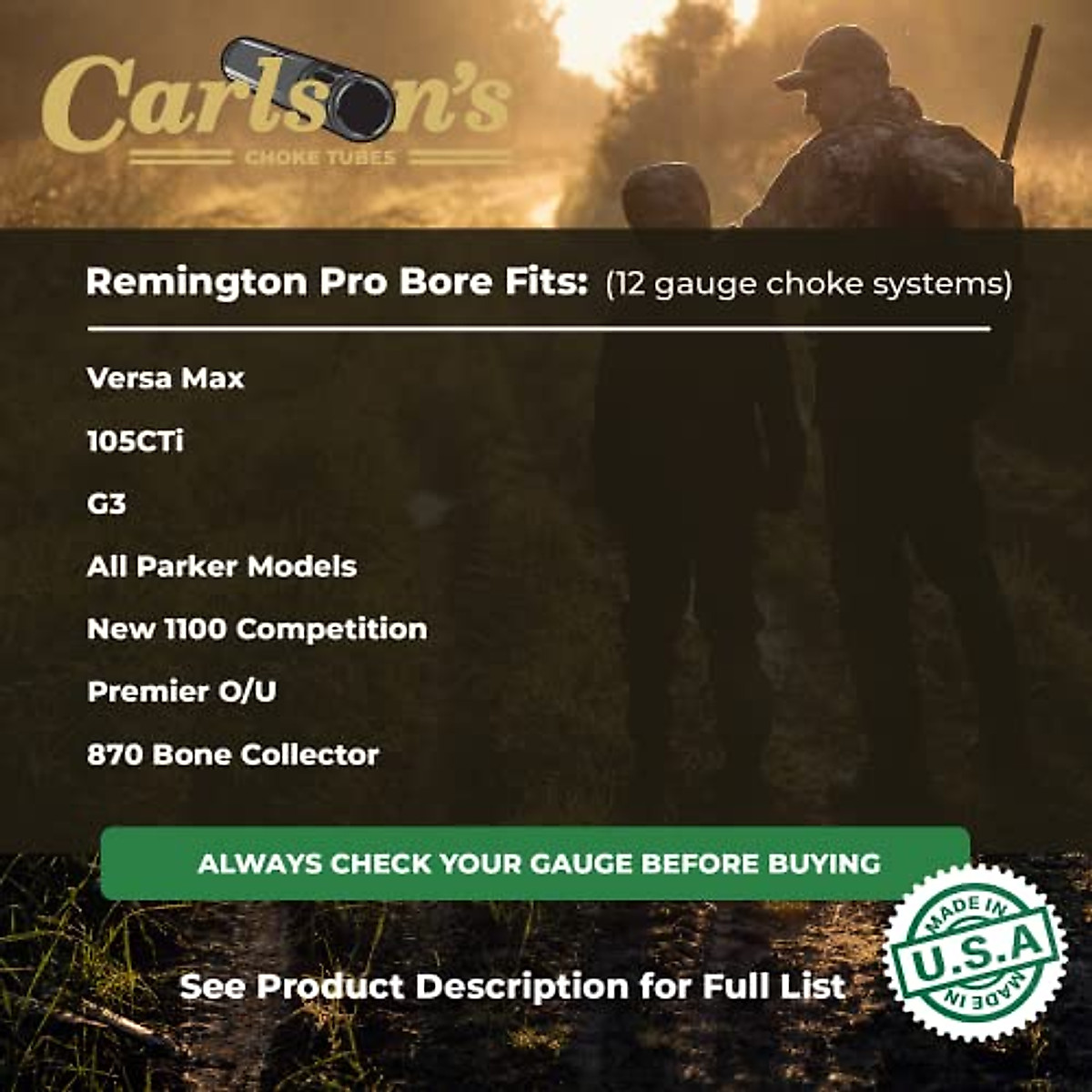 Carlsons Choke Tubes 12 Gauge for Remington Pro Bore [ Turkey | 0.665 Diameter ] Blued Steel | Long Beard Turkey Choke Tube | Made in USA