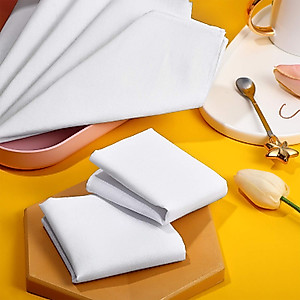 100 Pieces White Handkerchiefs Classic Hankies Bulk Set Pocket Square Towel Small Size for Tea Parties for Men