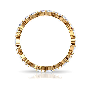 Rosec Jewels Moonstone Eternity Anniversary Ring in Claw Set, Teardrop Wedding Band, June Birthstone, 14K Yellow Gold, Size:US 6.50