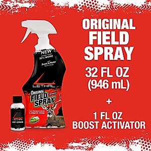 LETHAL Original Field Spray and Dirt x3 Field Spray Cover Scent Bundle, Human Scent Eliminating Agent for Hunting Clothes, Gear, and Equipment, 32 Ounce Spray Bottles, 1 of Each