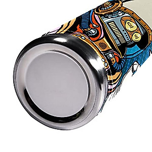 sdfsdfsd 17 oz Vacuum Insulated Stainless Steel Water Bottle Sports Coffee Travel Mug Flask Genuine Leather Wrapped BPA Free, Astronaut Ok Pop