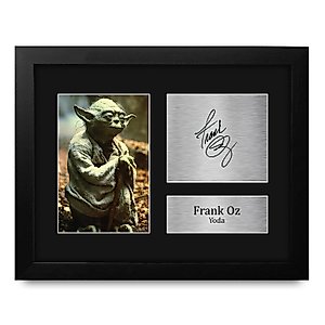 HWC Trading Frank Oz Gift USL Framed Signed Printed Autograph Star Wars Gifts Yoda Print Photo Picture Display - US Letter Size