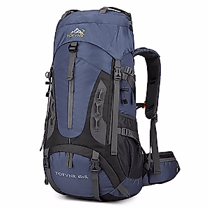 DADAYIYO 70L Large Capacity Waterproof Ultralight Hiking Backpack ,Outdoor Sport Travel Daypack for Climbing Camping (Blue), 27.6*13*9.4 inch (2201)