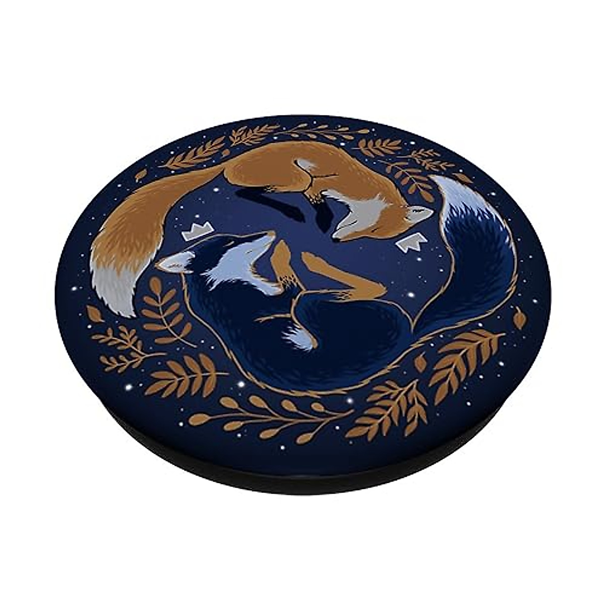 Yin and yang foxes art PopSockets PopGrip: Swappable Grip for Phones & Tablets PopSockets Standard PopGrip