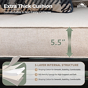 SUNSHINE VALLEY 4 Pieces Patio Furniture Set, High Back Rattan Outdoor Conversation Set with Thick Cushion and Coffee Table for Lawn Garden Backyard and Deck