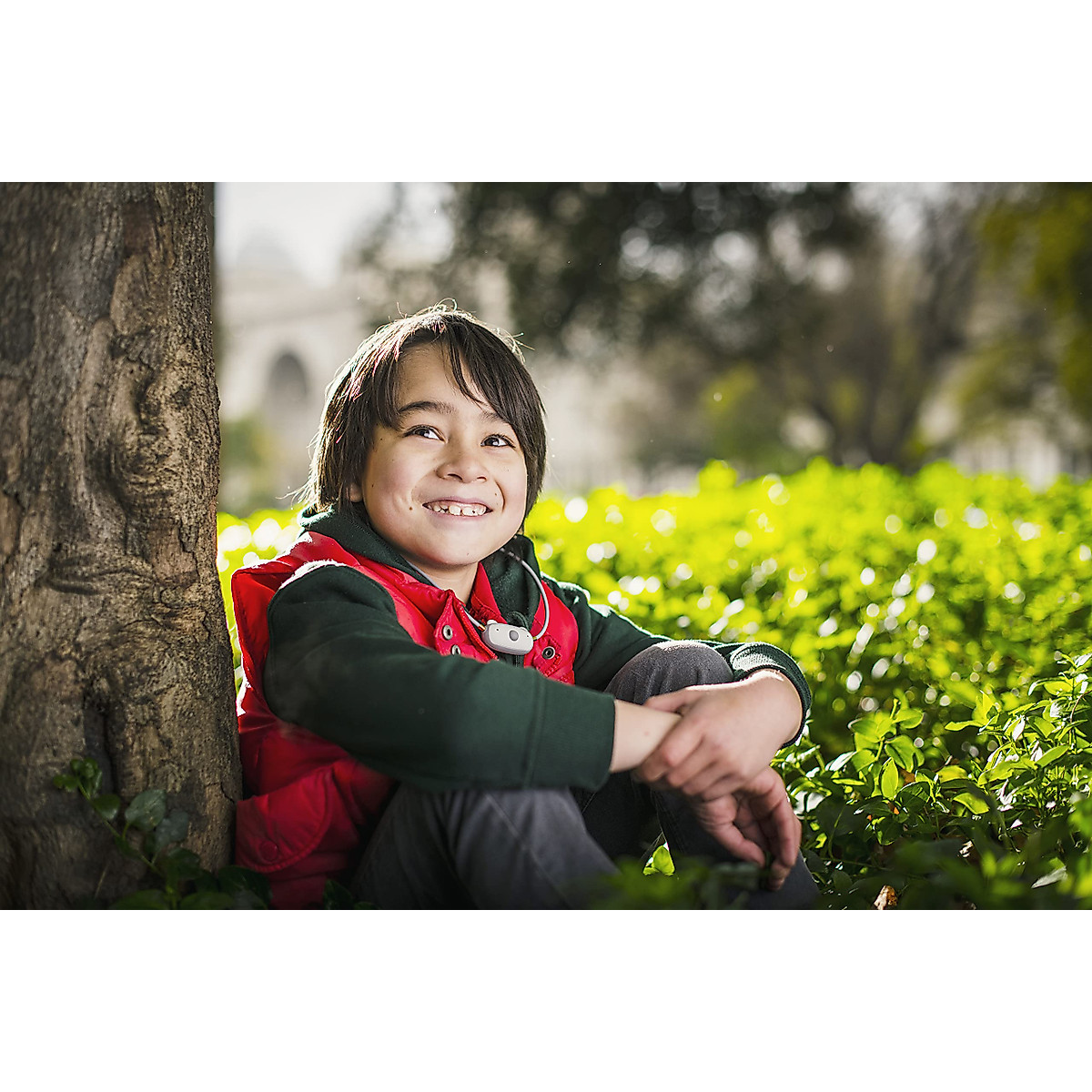 Wearable Ionic Air Purifier Necklace| Kids ages 3-10| Wildfire smoke| 99% removal rate verified by 3-party labs| Samll, portable | USB rechargeable- 28hrs| Airvida C1 ｜Neck size 15.75 in.-Koala Grey