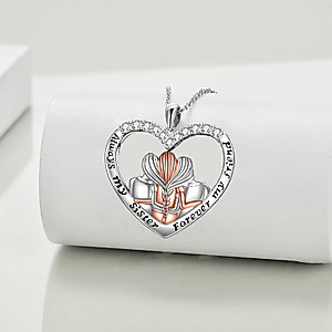 POPKIMI Gifts for Sister Sister Birthday Gifts from Sister Sister Necklace for 3 Sterling Silver Sister Necklace Always My Sister Forever My Friend Necklaces Sisters Jewelry for Sister 3 Sister Birthday Gifts from Sister Sister Pendant Necklace for Women