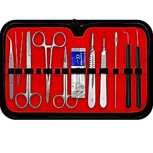 DEXSUR 30 Pcs Advanced Dissection Kit Biology Lab Anatomy Dissecting Set for Medical Students and Veterinary with Stainless Steel Scalpel Knife Handle Blades