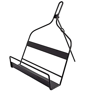 AuldHome Rustic Black Metal Cookbook Stand; Vintage Recipe Holder for Cooking and Baking