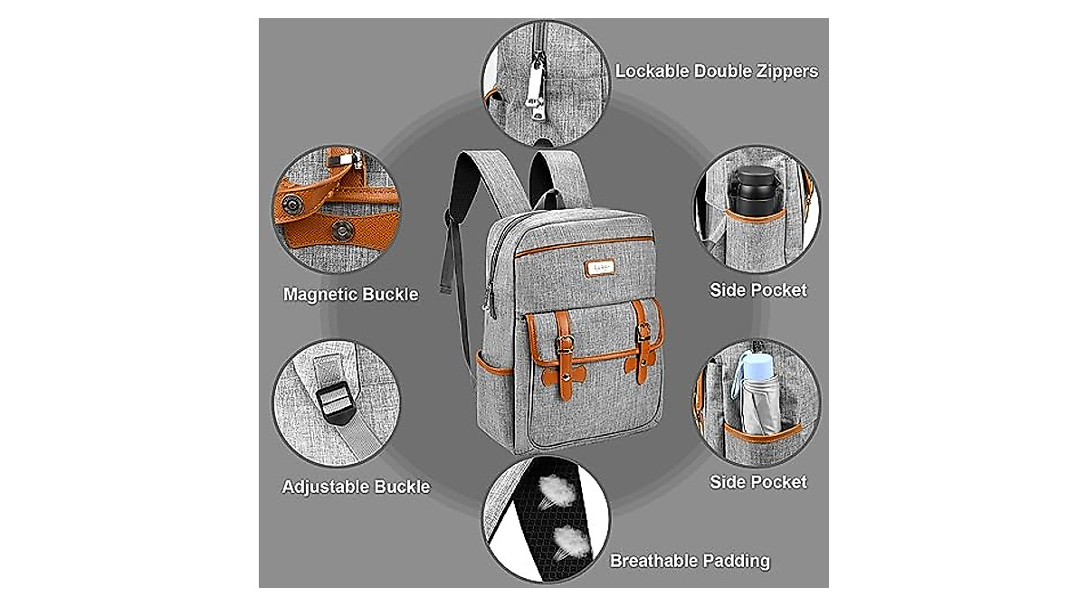Nicole Miller Travel Laptop Backpack - Anti Theft & USB Port