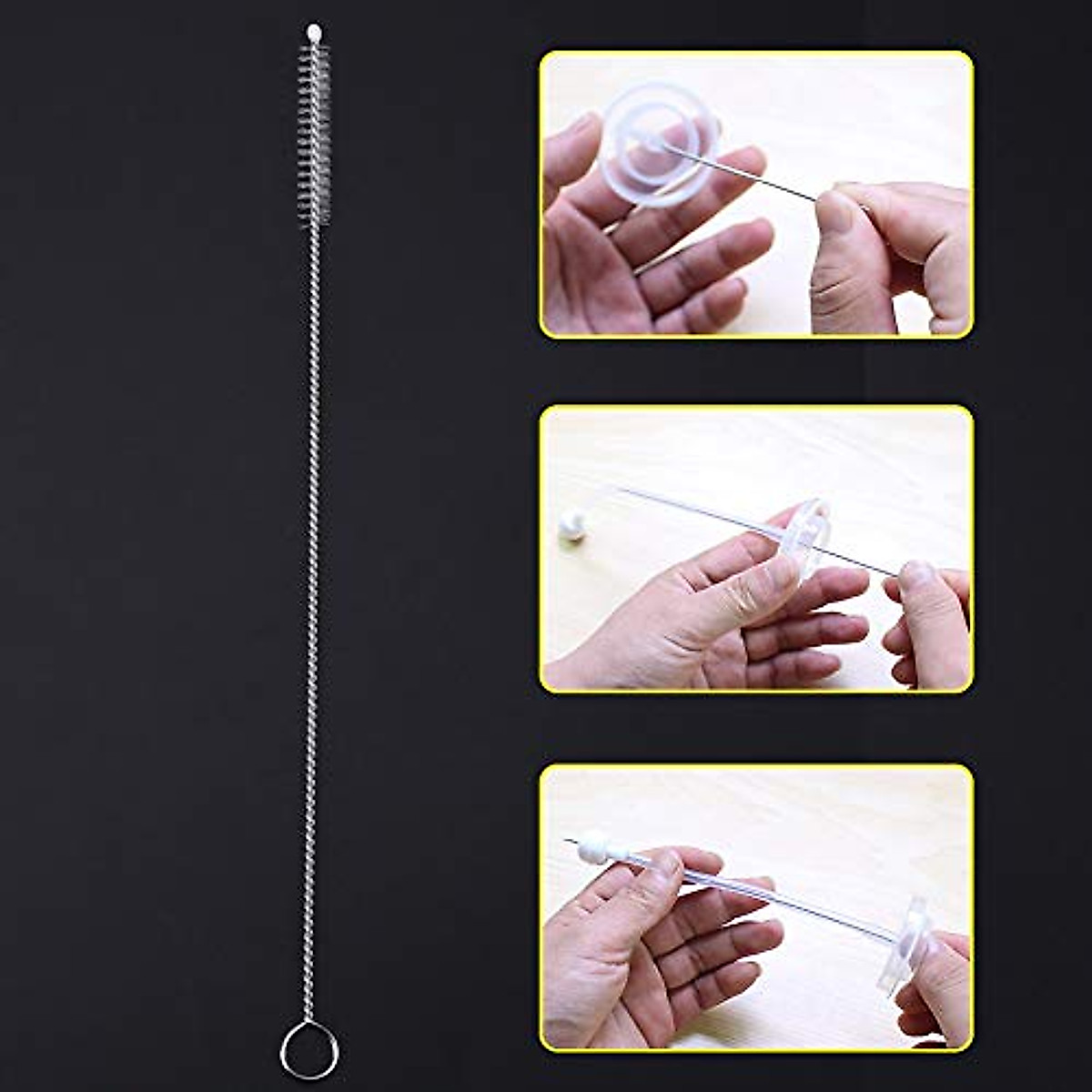 fosa Bottle Cleaning Brush Set,20pcs Cleaning Brushes,Baby Milk Feeding Bottle Stainless Steel Cup Straw Wash Brush Cleaner