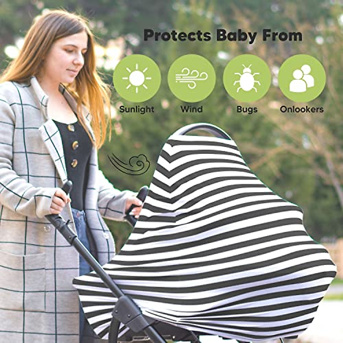 KeaBabies Car Seat Covers for Babies and Portable Diaper Changing Pad - Nursing Cover - Waterproof Foldable Baby Changing Mat - Baby Car Seat Cover - Travel Diaper Change Mat - Nursing Covers