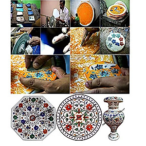 48" x 30" Inch Black Marble Dining Table/Coffee Table Italian Pietra Dura Design Outdoor Indoor Table, Office Table, Conference Table