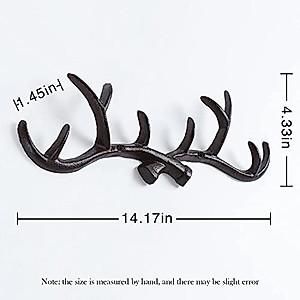 RENXI Cast Iron sea Anchor Hook Decoration Hanging Hook bar Cafe Wall Decoration Wall Hanging(Antlers Shape)