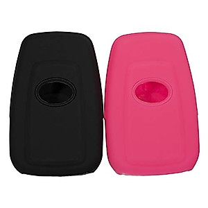 Lcyam Silicone Key Fob Cover Compatible with 2018- 2023 Toyota Camry Rav4 Prius Highlander XSE Hybrid CHR Corolla SE Avalon Venza Mirai 4Runner Tundra Keyless Remote (Black Rose, 4 Button)