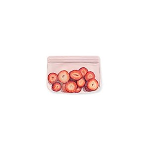 W&P Porter Silicone Reusable Storage Bag, Sandwich (10oz Flat), Blush, Food Storage Container, Microwave and Dishwasher Safe, Easy Cleaning