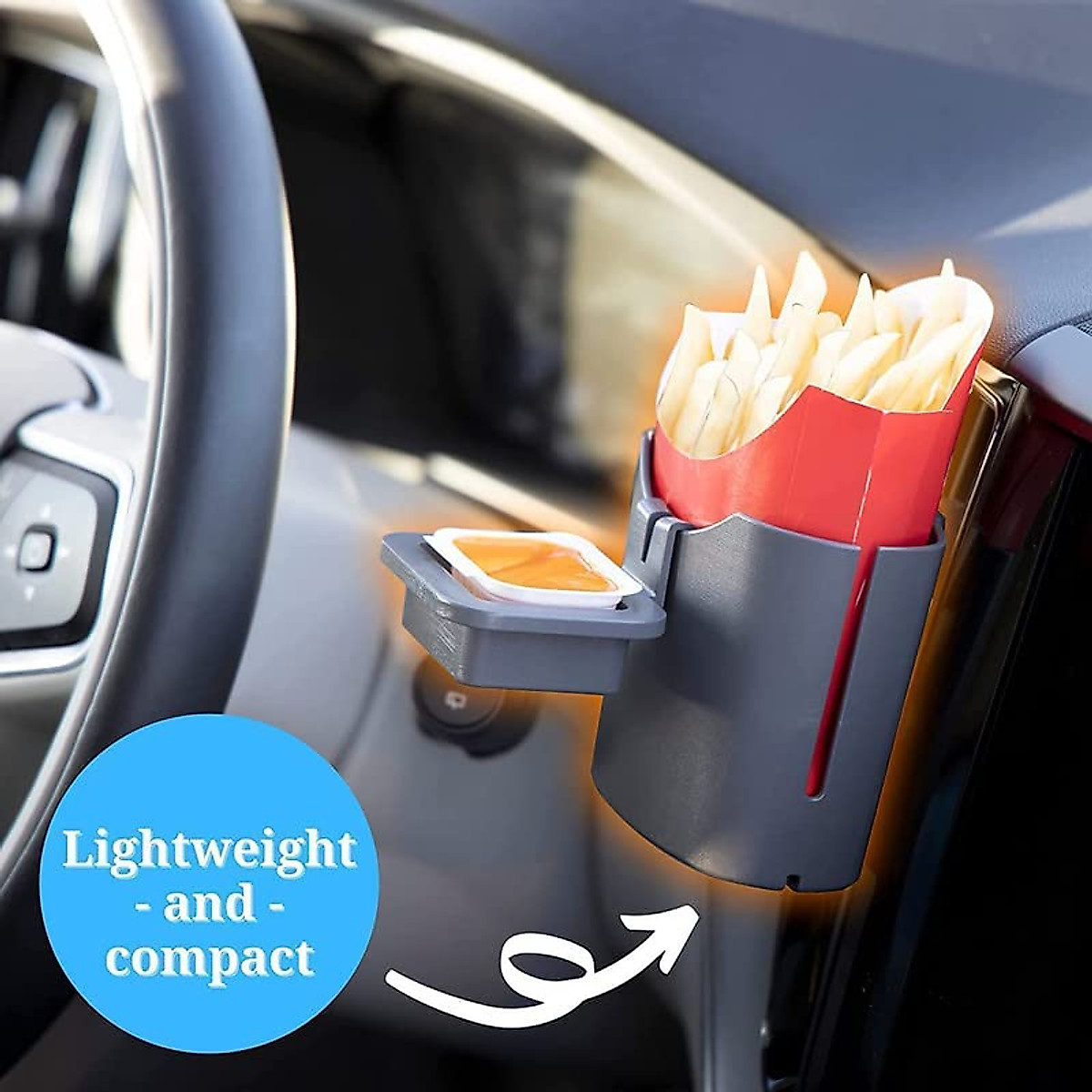 Vent N' Door Caddy and Sauce Caddy Combo Pack – French Fry Holder – Holds Fries, Sauce & More - Connects to Vent and Door – Just Clip It On - BPA Free - Shark Tank