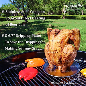 Meykers Beer Can Chicken Stand [New Upgraded] for Grill Smoker Oven | Vertical Beer Butt Chicken Holder Roaster | Made of 304 Stainless Steel Dishwasher Safe | BBQ Rack Barbeque Accessories (1 Pack)
