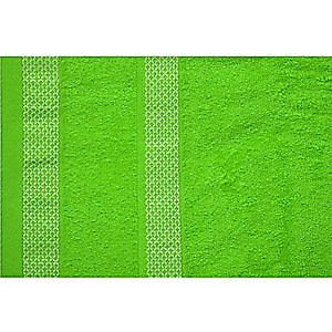 CASA COPENHAGEN Solitaire Towel Designed in Denmark 600 GSM 2 Bath Towels 2 Hand Towels 2 Washcloths, Super Soft Egyptian Cotton 6 Pices Towels Set for Bathroom, Kitchen & Shower - Lime Green