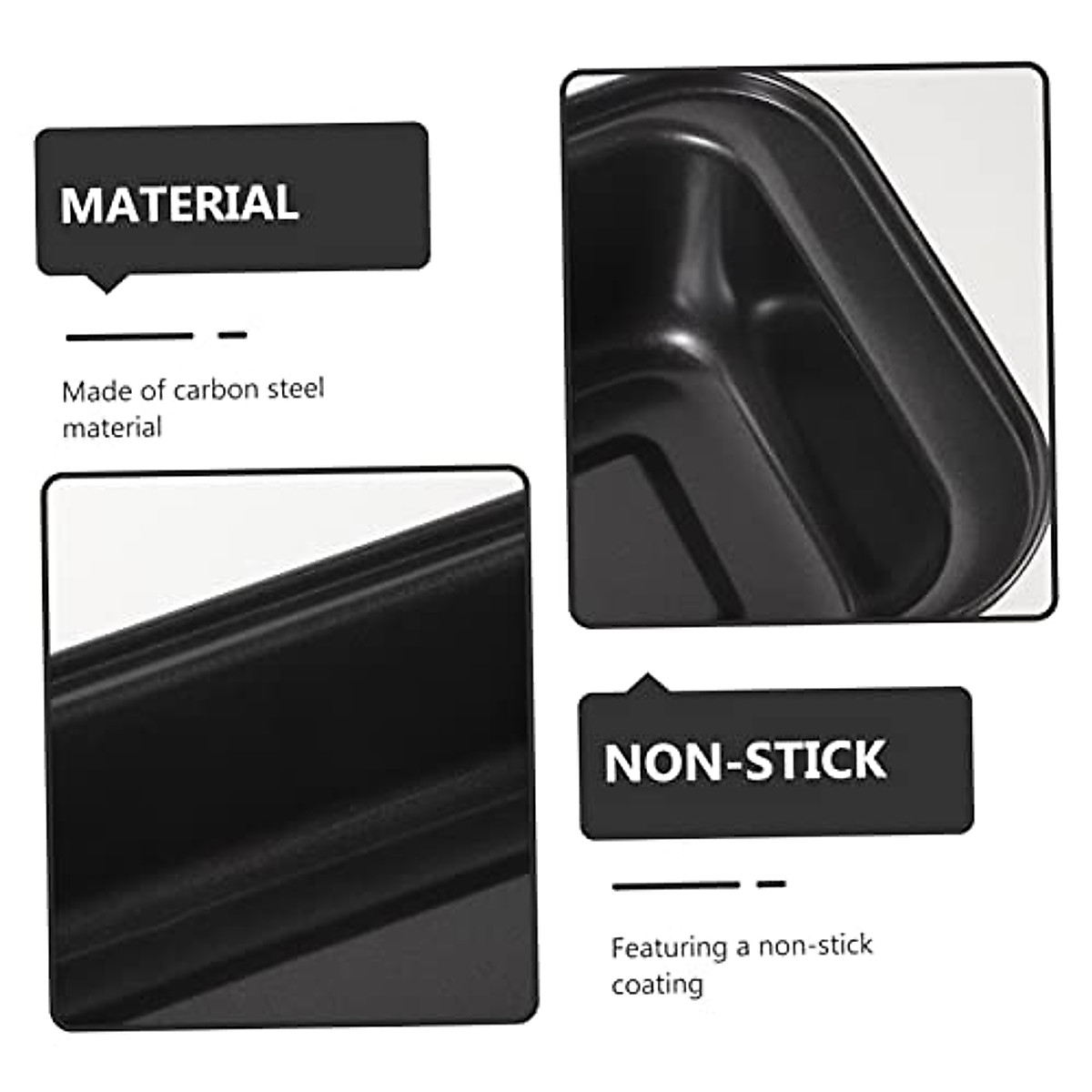 Hemoton Non Stick Baking Pan Bread Pan Non Stick Baking Sheet Kitchen Gadget Practical Toast Pan Bread Pan Carbon Steel Small Tools Bakeware Black Household Toast Mold Metal Dies