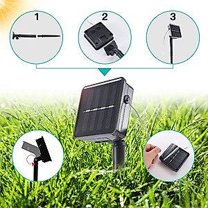 Outdoor Solar String Lights 2 Pack 33ft 100 LED Fairy Lights Waterproof Copper Wire 8 Modes Solar Fairy Lights for Bedroom Christmas Party home wedding decorations Garden Indoor Decor warm white