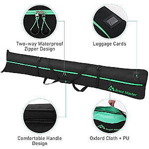 Brace Master Two-Piece Skiing Bag and Boot Bag Combo for Snowboard and Skiboards, Adjustable Length Ski Bag for Men Women, Suits for Most Size for Ski, Snowboard, Travel, Store, and Transport