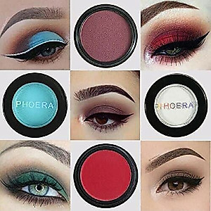Phoera AQUAPURITY Waterproof Long Lasting Matte Eyeshadow Palette in 12 Pigment Color Face Powder Eye Shadow Cosmetic Cream Makeup Cosmetic (202 BLACK)