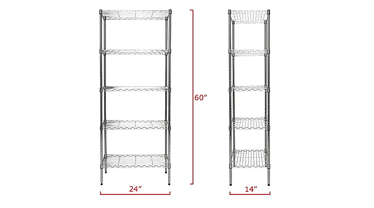 Apollo Hardware Chrome 5-Shelf Wire Shelving