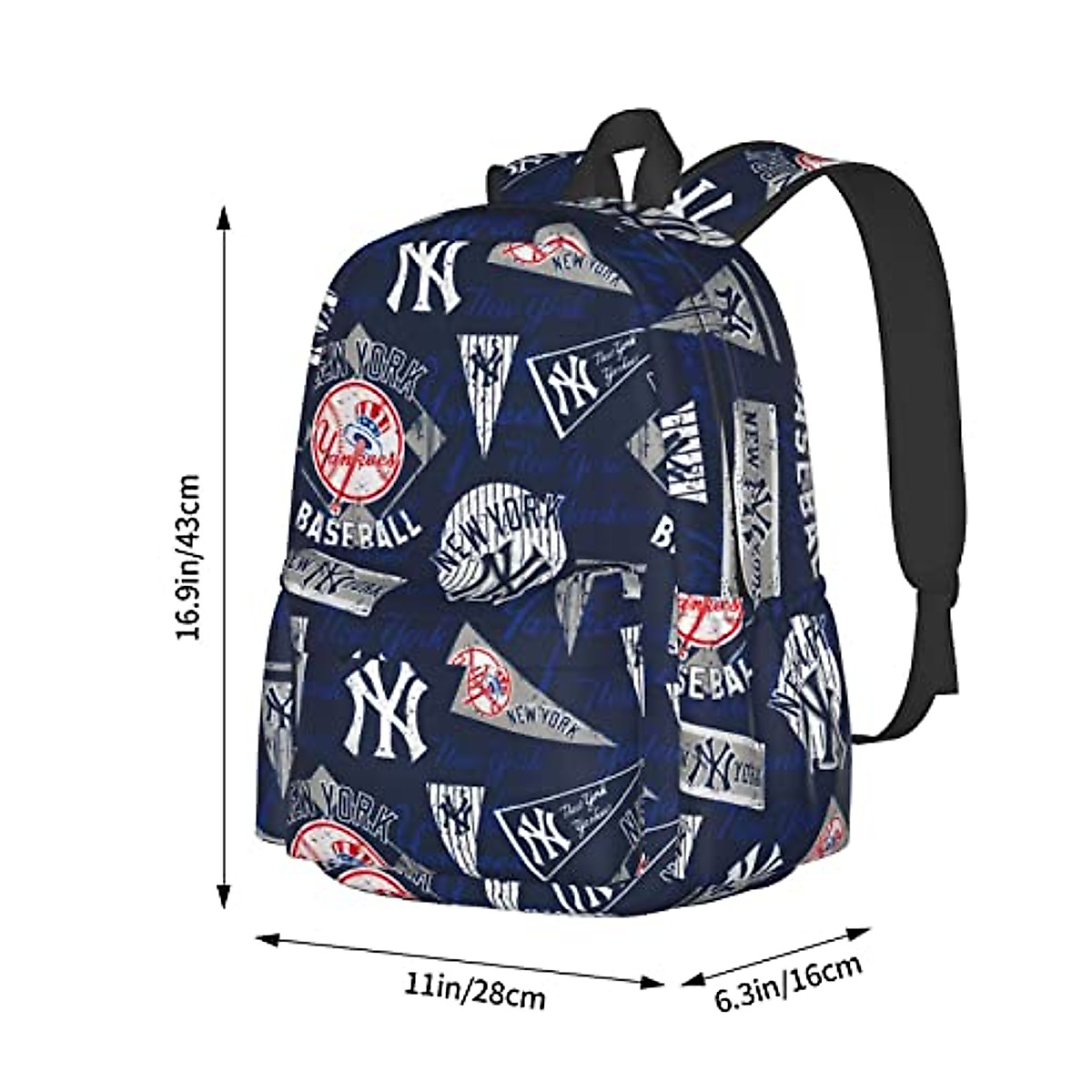 Annod Industries New York Yankees Baseball Backpack, Lightweight Casual School Backpacks Bags for Men Women Book Travel Hiking Camping Work, 16.9 Inch