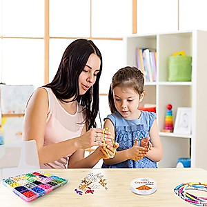 6000Pcs Clay Beads for Bracelets Jewelry Making,24Colors 6mm Flat Round Polymer Clay Spacer Beads,Heishi Beads,Letter Beads Pendant Charms Kit Necklace Earring DIY(Elastic Strings Jump Rings)