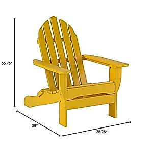 POLYWOOD AD5030LE Classic Folding Adirondack Chair, Lemon