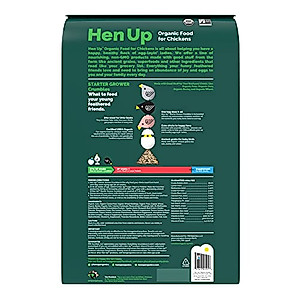 Hen Up Organic | Starter Grower Crumbles - Non-GMO Baby Chick Food | 25 Pound (25 lb) Bag