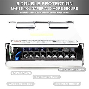 TorqCali ERP-350-12 350W Single Output LED Power Supply 12V 29.7A Constant Current IP67 Rated for LED Lighting, Signage, and Display Applications
