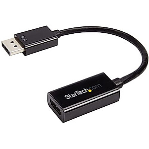 StarTech.com DisplayPort to HDMI Adapter - 4K 30Hz Active DisplayPort to HDMI Video Converter - DP to HDMI Monitor/TV/Display Cable Adapter Dongle - Ultra HD DP 1.2 to HDMI 1.4 Adapter (DP2HD4KS)