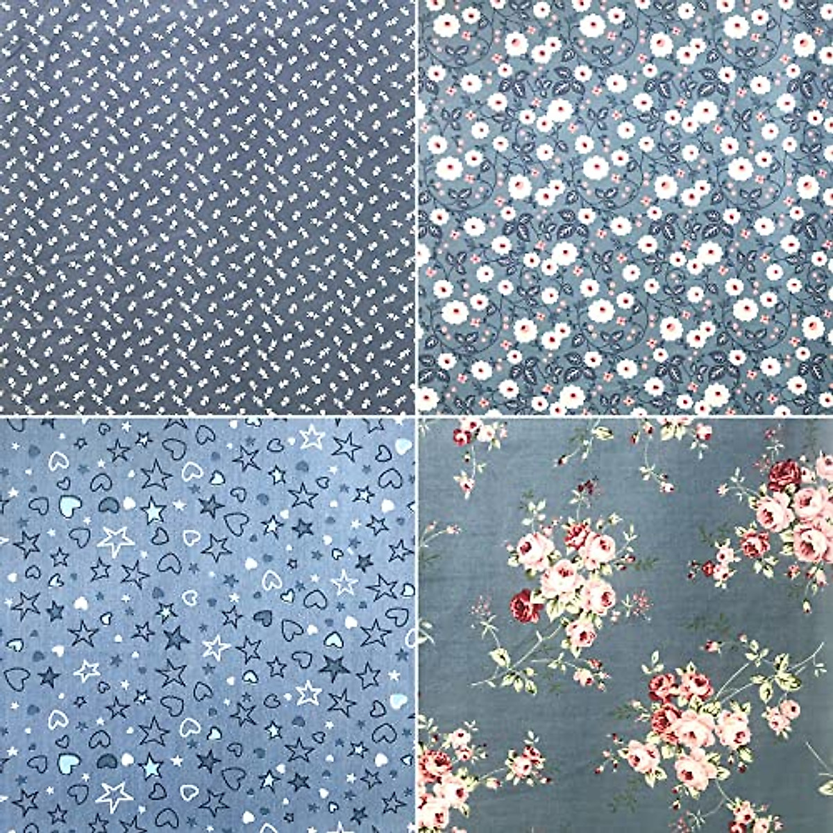 Mililanyo 8pcs 18x22inch Cotton Fabric Fat Quarters Daisy Design Fabric Bundles Floral Precut Patchwork for Quilting Sewing Crafting