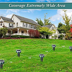 Kittmip Solar Mole Repellent Ultrasonic Powered Outdoor Sound Wave Deterrent for Lawn Garden Snakes Moles Gophers Groundhogs Voles and Other Burrowing Mice, Round (18)