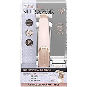 Flawless Nu Razor,Rechargeable Electric Razor for Women, Hypoallergenic 18K Gold-Plated Head