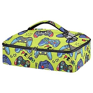 Kcldeci Insulated Thermal Food Carrier Insulated Casserole Carrier for Hot or Cold Food,Joysticks Gaming Cool Insulated Tote Bag for Potluck Cookouts Parties Picnic,Lasagna Lugger