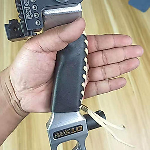 AMEYXGS Archery Leather Bow Grip Bow Handle Protective Bow Riser Protecor Cover Non-Slip Grip Guard for Compound Bow Hunting (black)