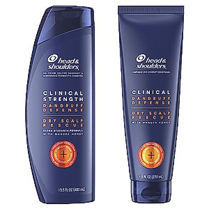 Head & Shoulders Anti-Dandruff Shampoo and Conditioner Set, Clinical Strength, Dry Scalp Rescue with Manuka Honey, 13.5 Fl Oz and 9.1 Fl Oz (Pack of 2)