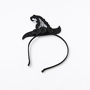 Soochat Halloween Witch Hat Headband, Witch Hat with Flower Hair Hoop for Halloween Costume Dress up Party Supplies